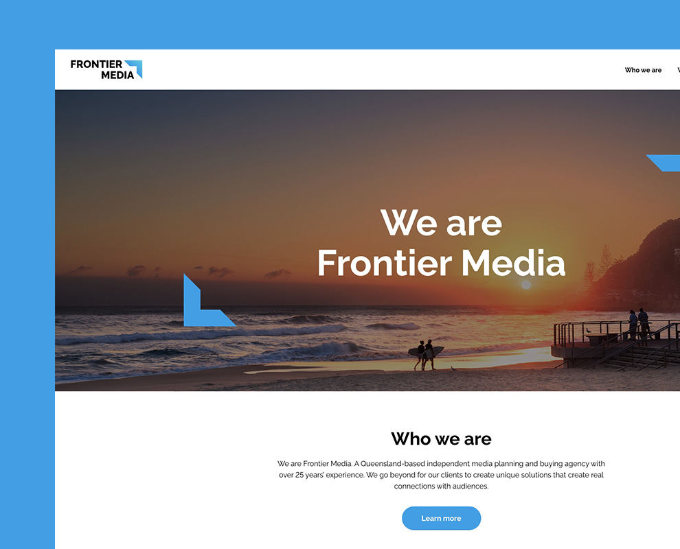 Frontier Media Website - Adam Primmer Graphic Design
